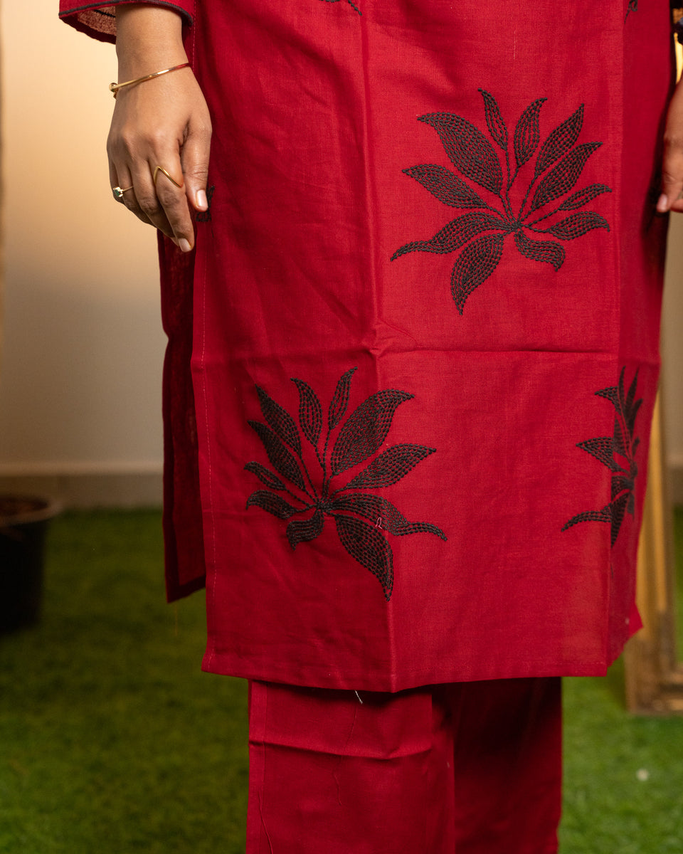 Crimson Fern - Cotton Co-ord Set – Studio Trayee