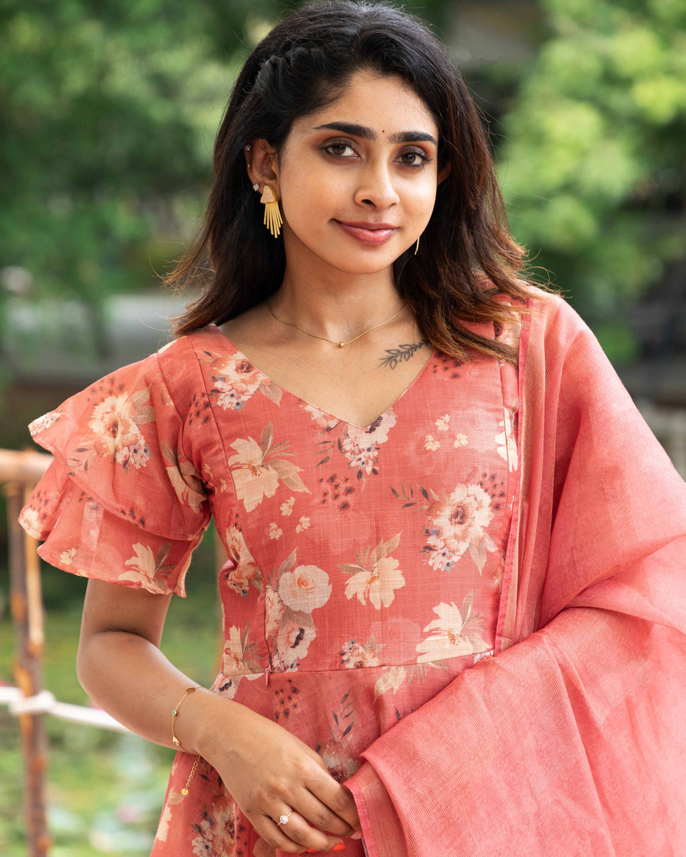 Sindhura - Festive Anarkali without dupatta – Studio Trayee
